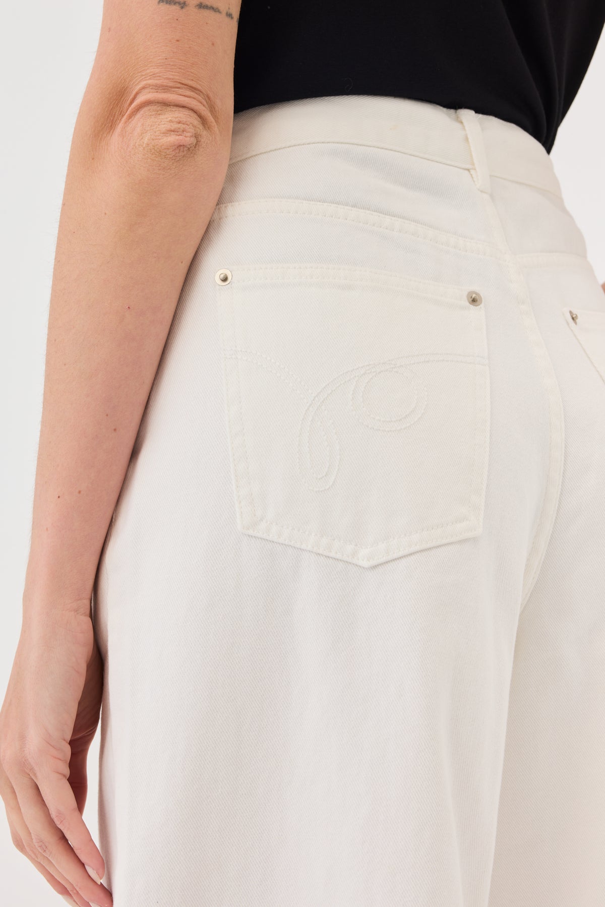 Essence Wide Leg Jeans White | Feathers