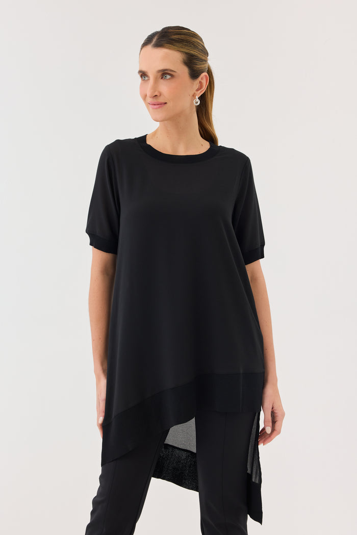 Feathers | Lure Sheer Asymmetric Tunic Top