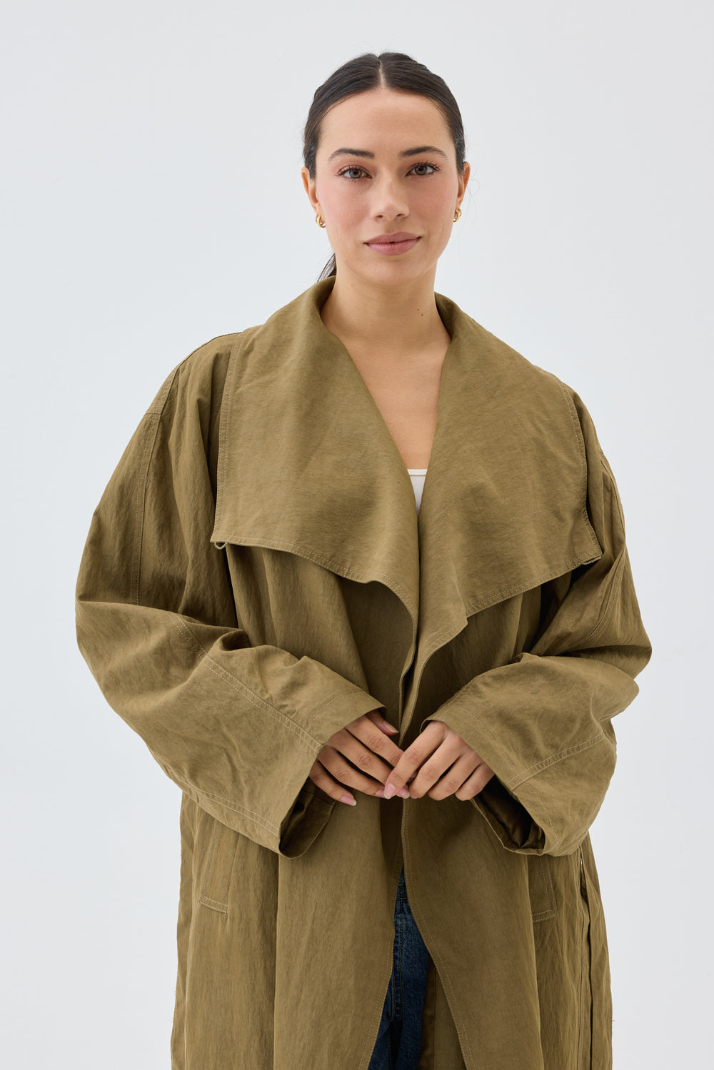 Feathers | Urban Trench Coat Taupe